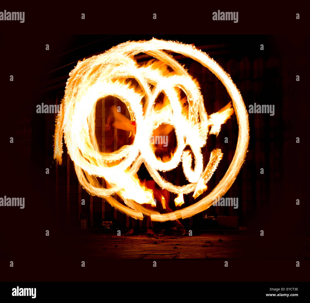 Fire Show Flaming Trails Stock Photo - Alamy