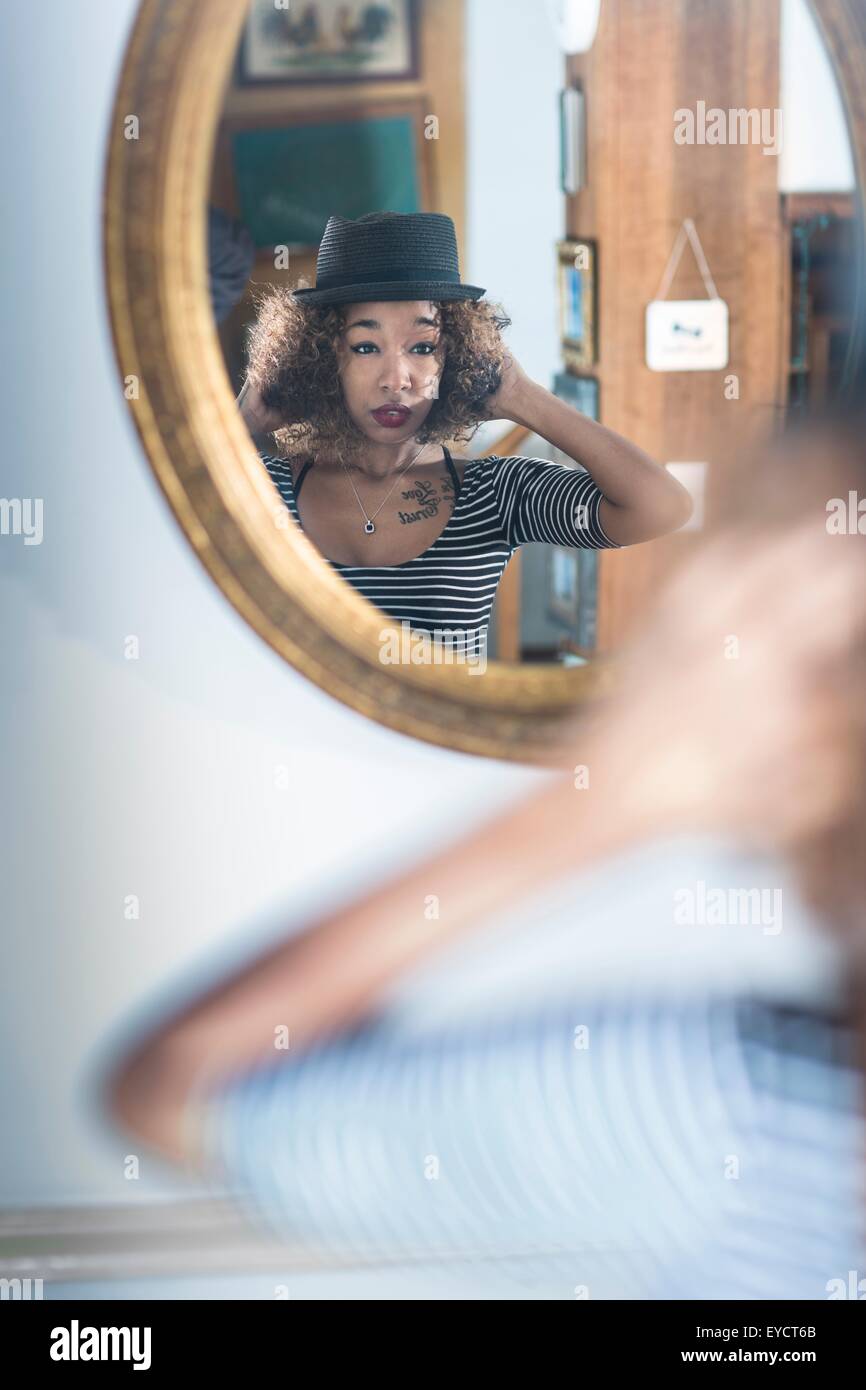 African american looking over wall hi-res stock photography and images ...