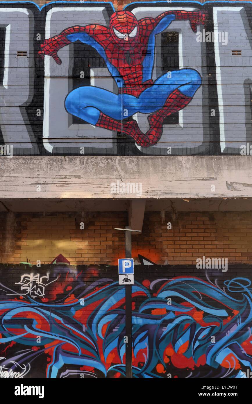 Spiderman graffiti on a wall in Brighton, Sussex, UK Stock Photo - Alamy