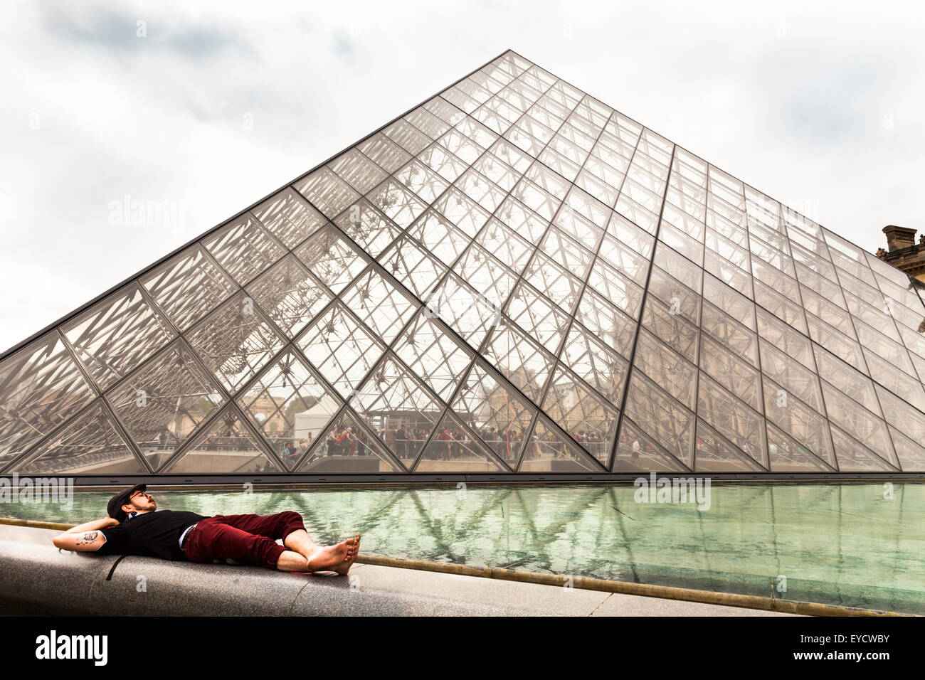 Louvre museum glass pyramid hi-res stock photography and images - Alamy