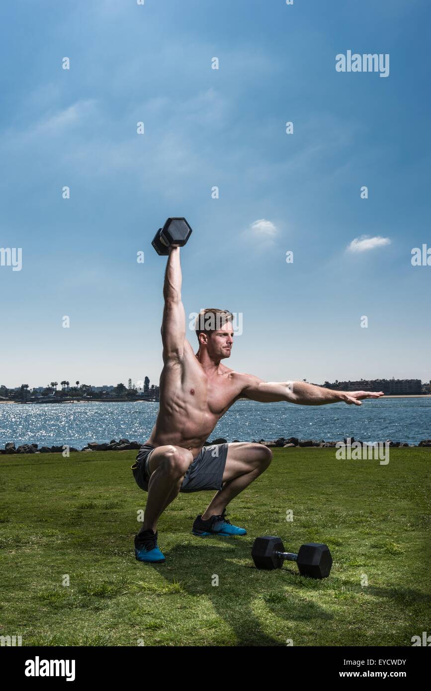 Crouching Man High Resolution Stock Photography and Images - Alamy