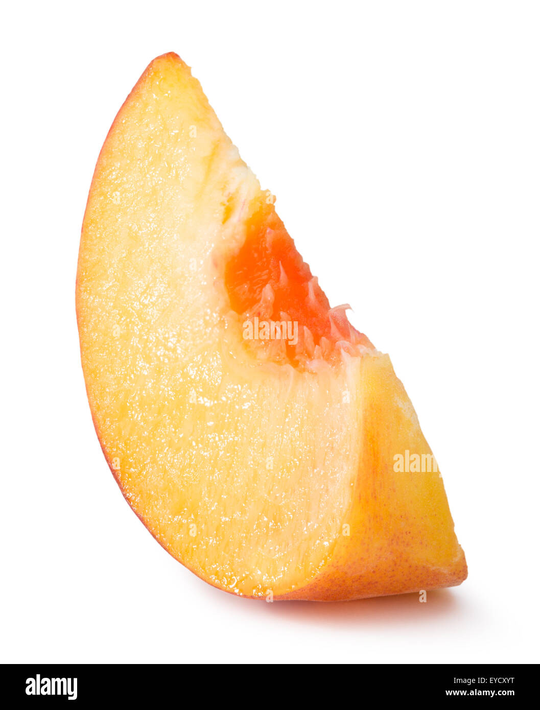 peach slice isolated on the white background Stock Photo - Alamy