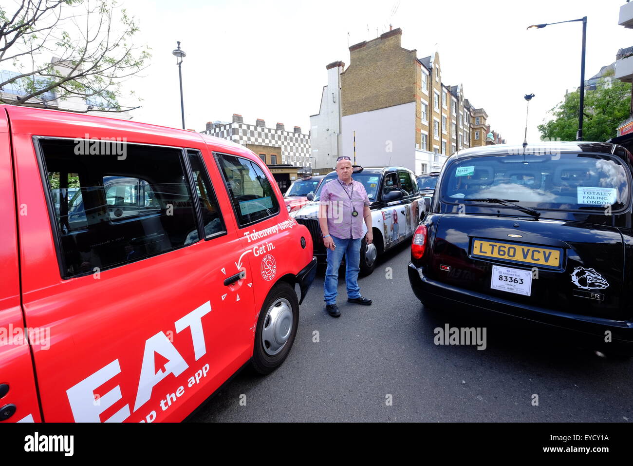 Black Cab drivers stage the latest in a series of protests at TFL ...