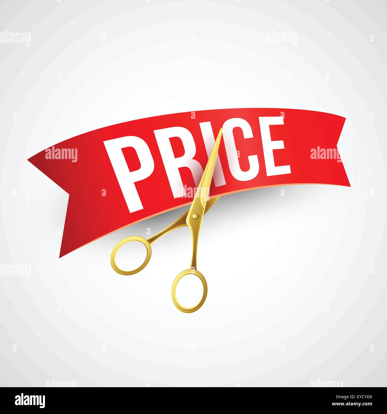Price cut Gold scissors. Vector illustration Stock Vector Image & Art ...