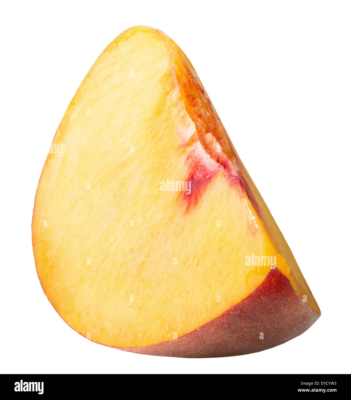 peach slice isolated on the white background Stock Photo - Alamy