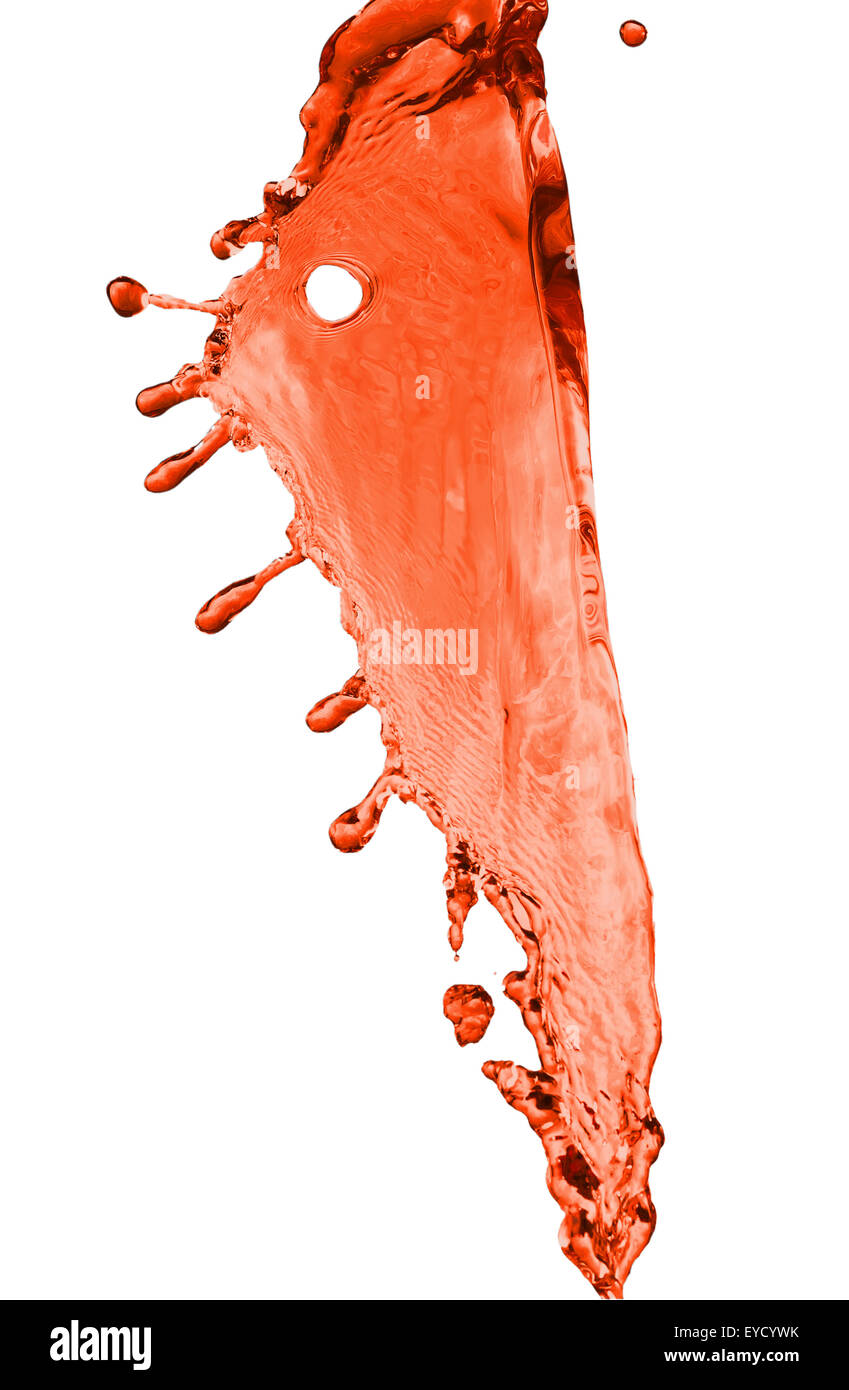 red water splash isolated on the white background Stock Photo - Alamy
