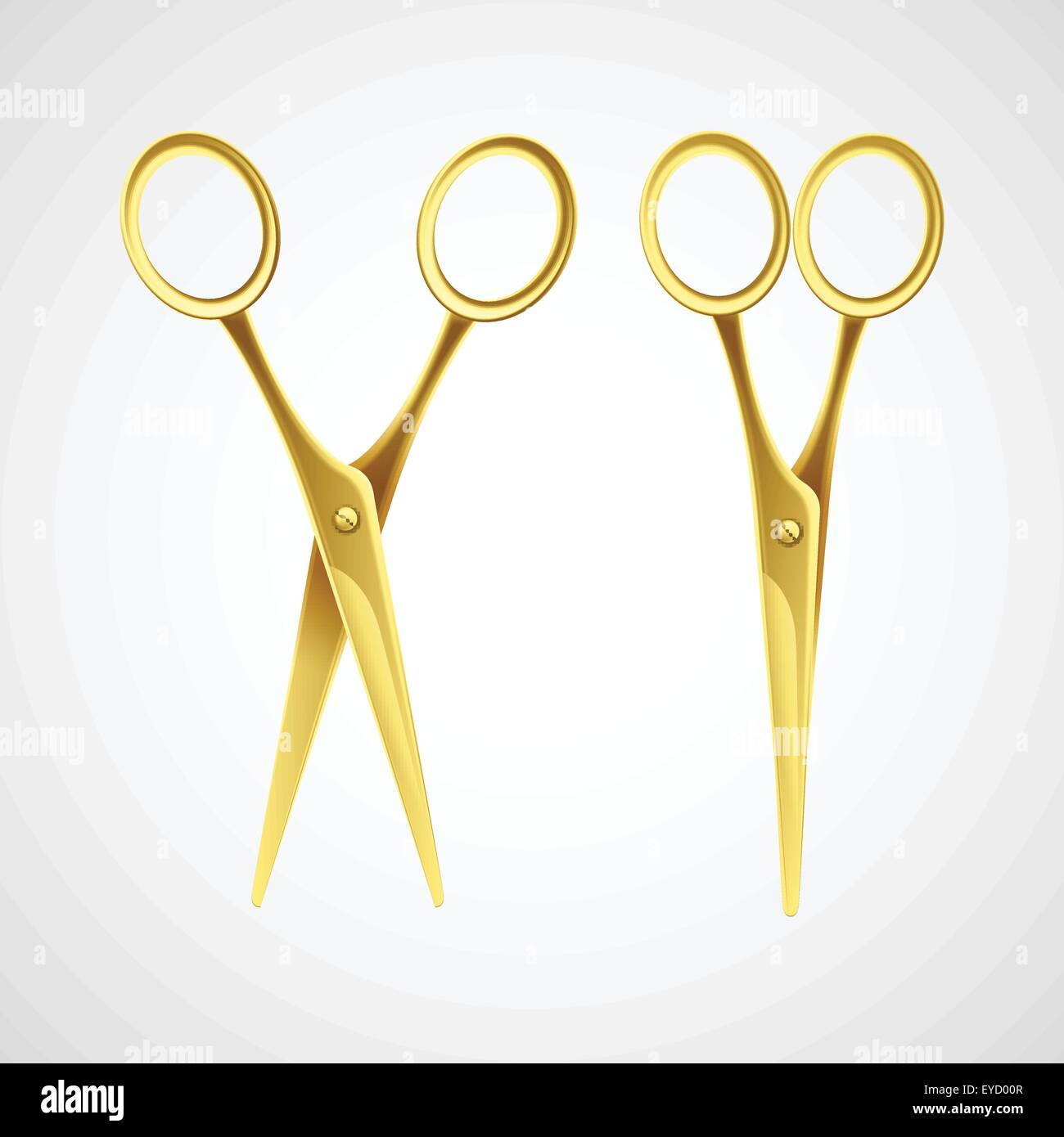 Gold scissors isolated in white background. Vector illustration Stock ...