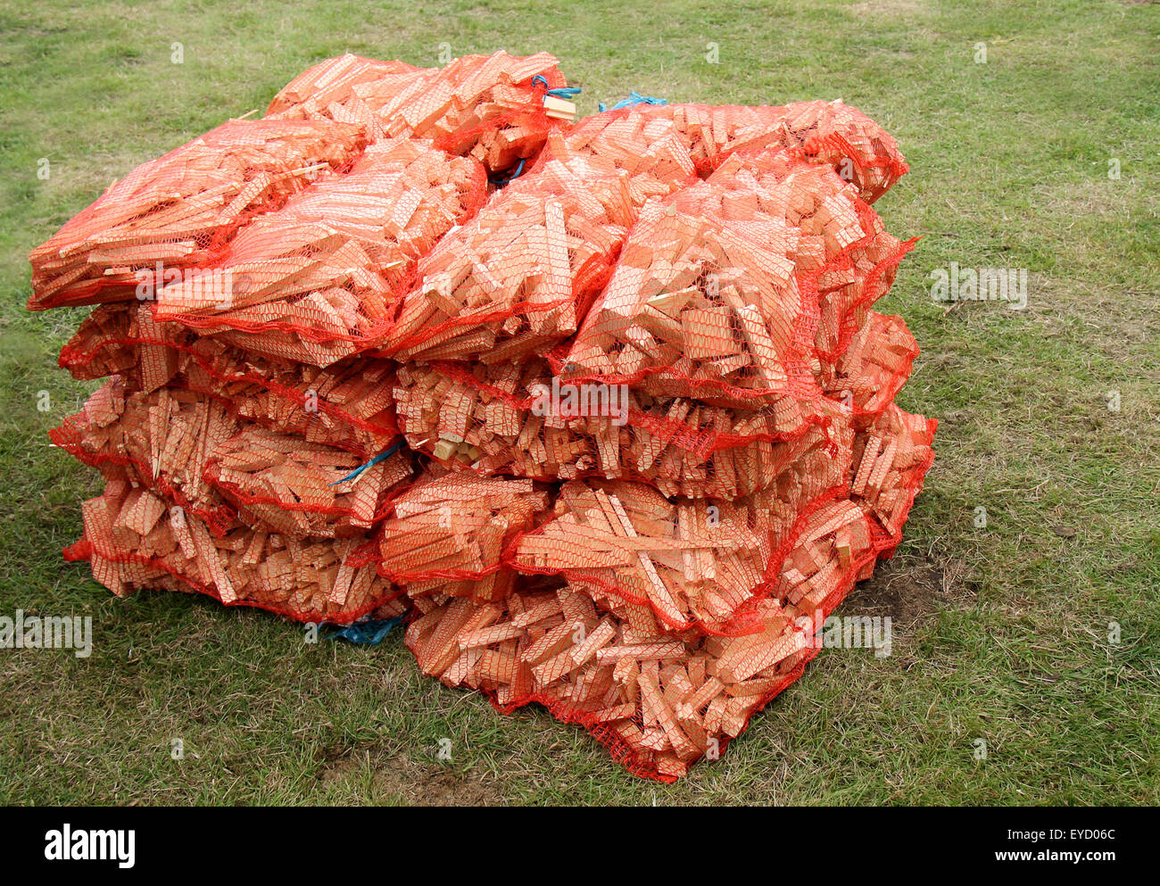 A Stack of Net Sacks Containing Firewood Sticks Stock Photo - Alamy