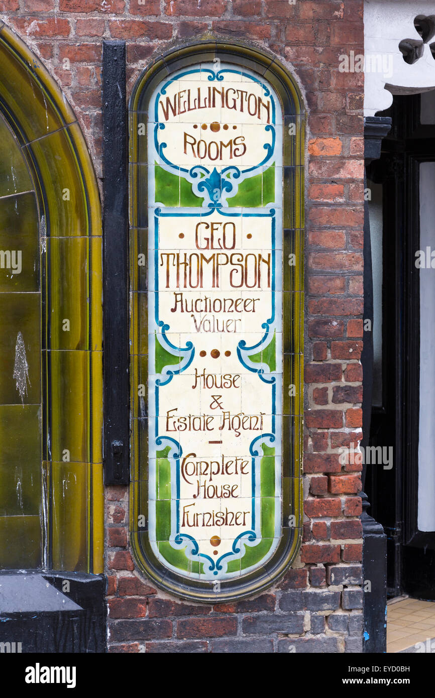 Old ceramic tiled sign, Whitby Stock Photo - Alamy