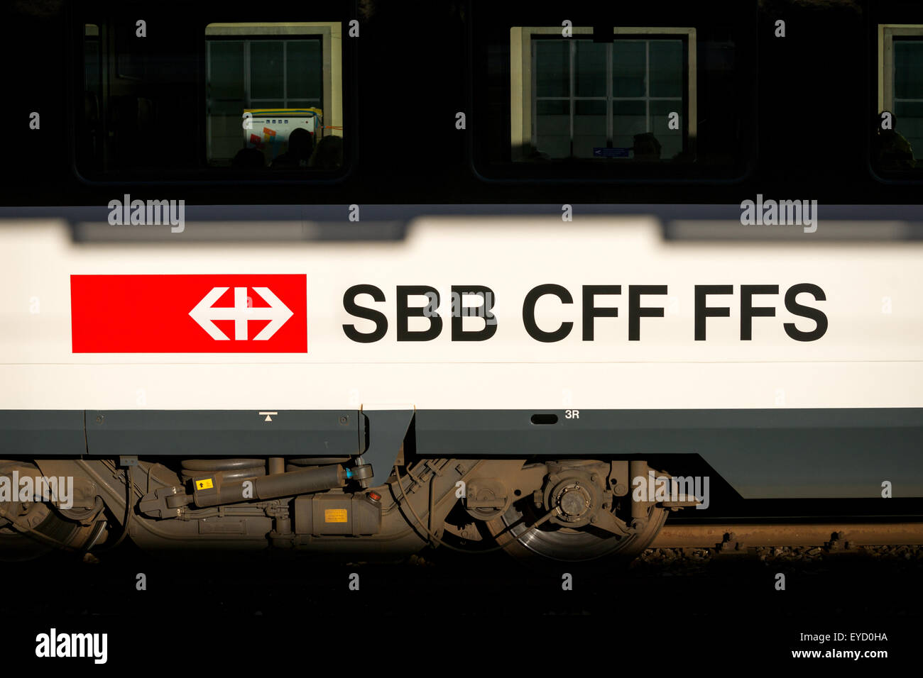 Detail of a Swiss railway wagon Stock Photo - Alamy