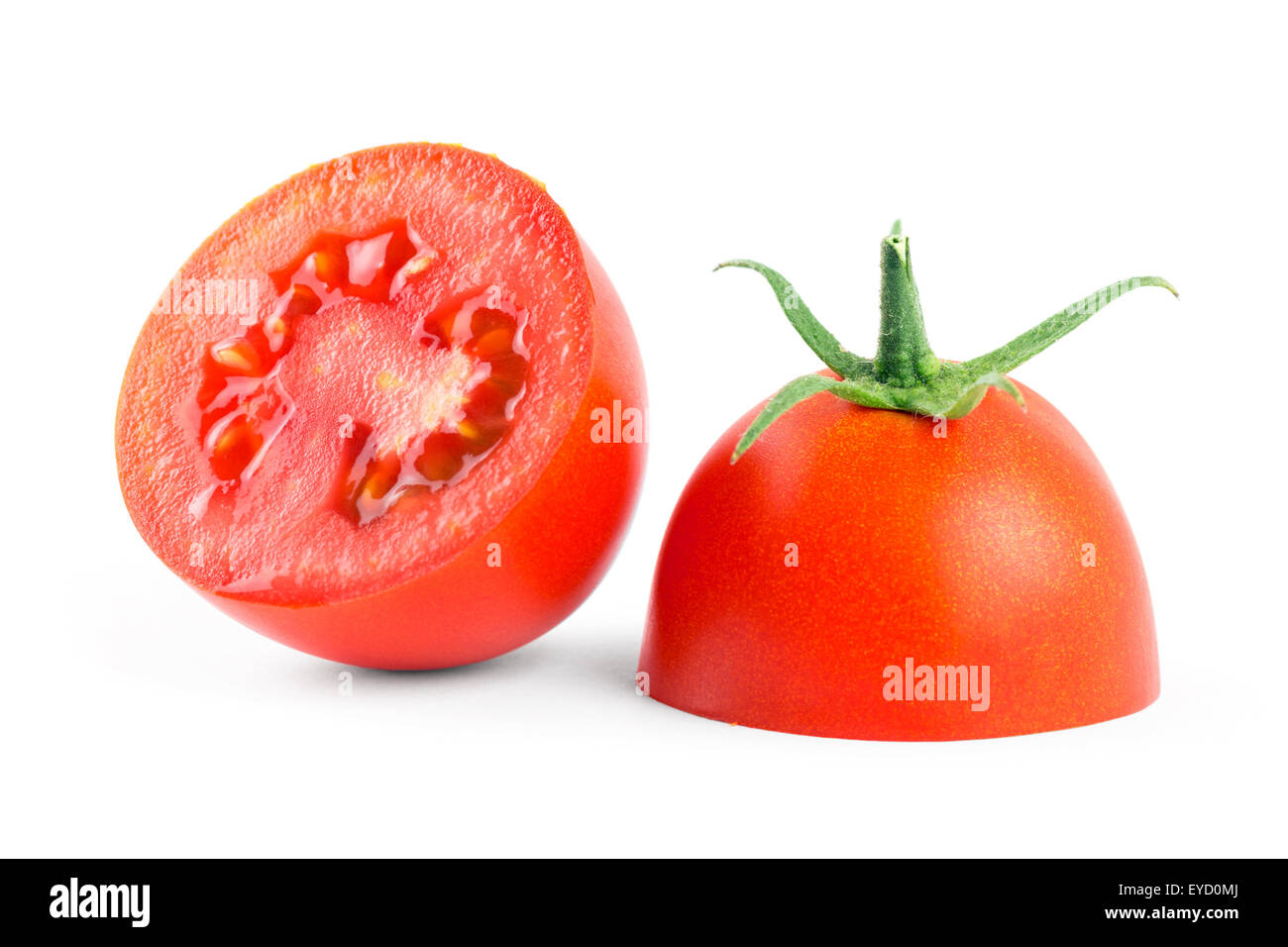 Fresh tomato slice on white background Stock Photo - Alamy