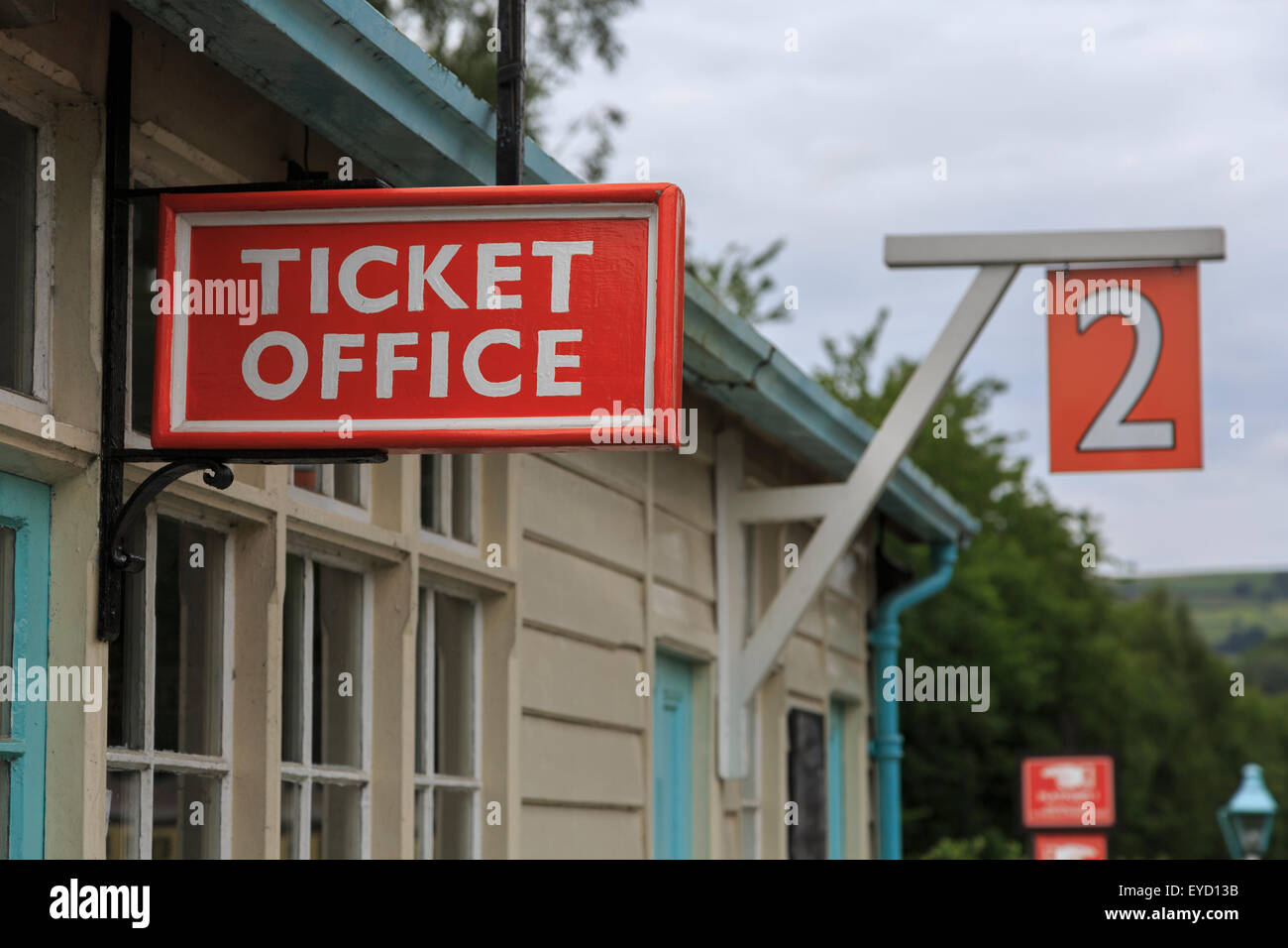 Ticket Office sign, Grosmont Station on the North Yorkshire Moors ...
