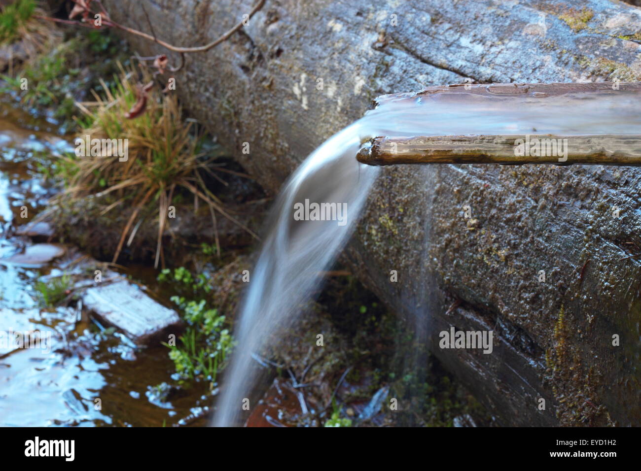 Wooden channel with spring water hi-res stock photography and images ...