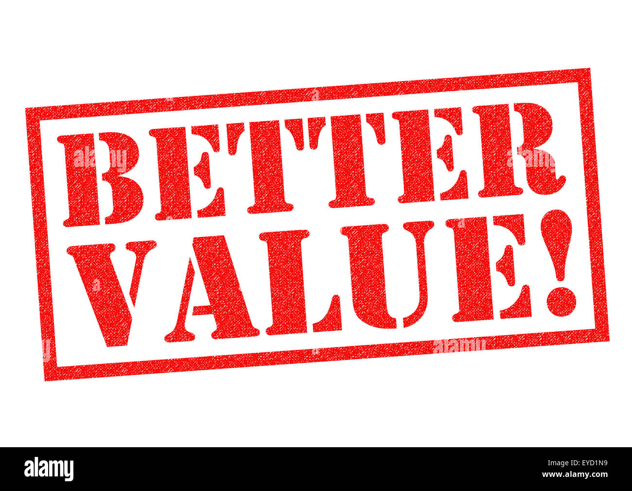 BETTER VALUE! red Rubber Stamp over a white background Stock Photo - Alamy