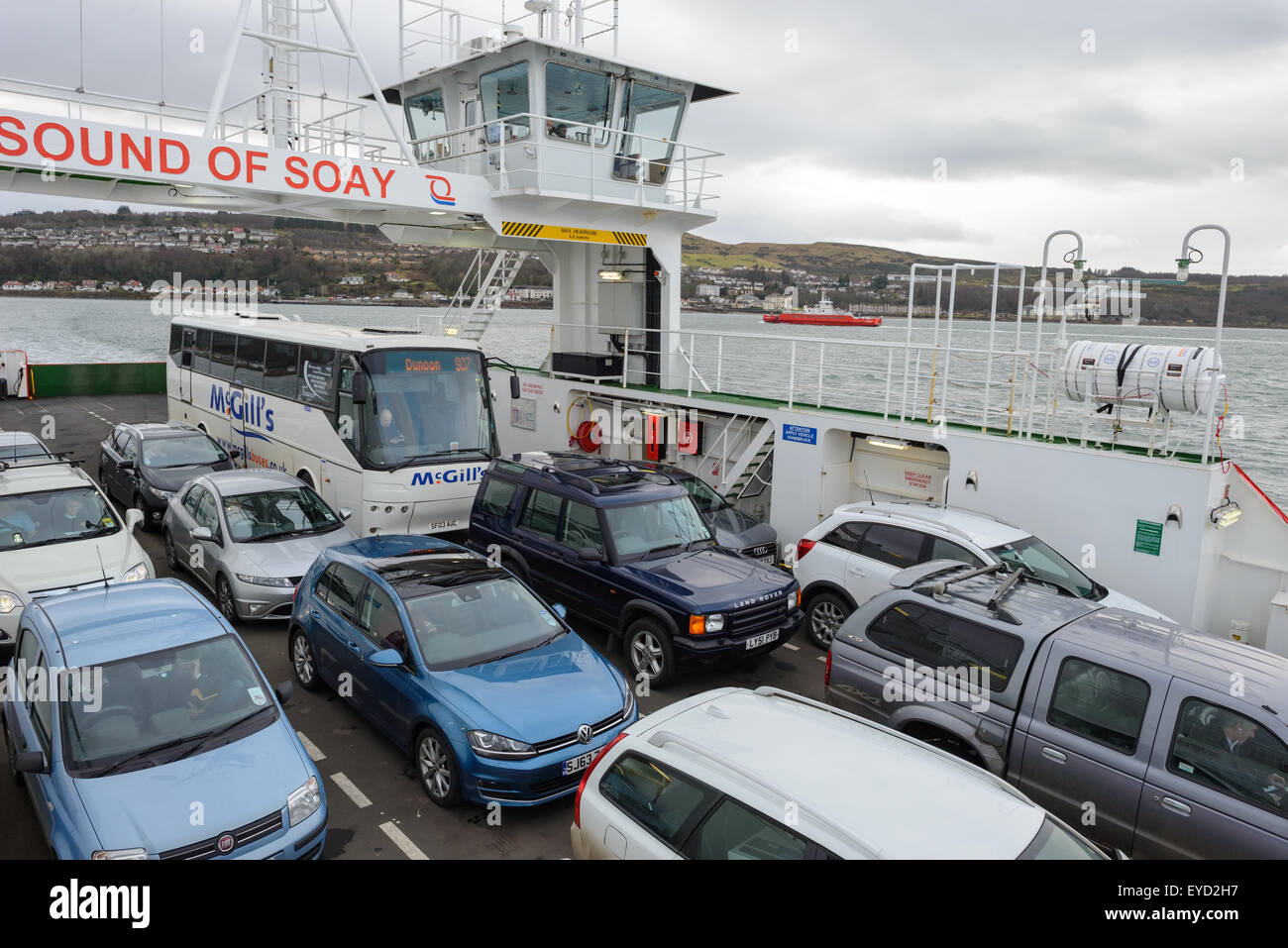 On board the Western Ferries MV Sound of Soay ferry travelling from ...