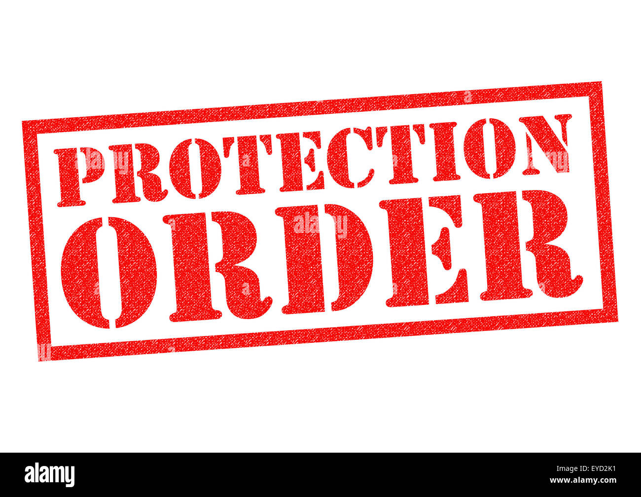 PROTECTION ORDER red Rubber Stamp over a white background Stock Photo ...