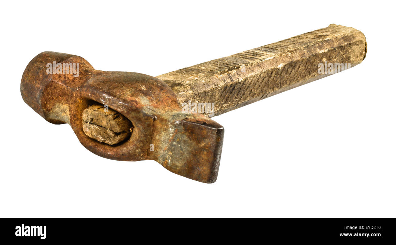 the Old hammer isolated on white background Stock Photo - Alamy