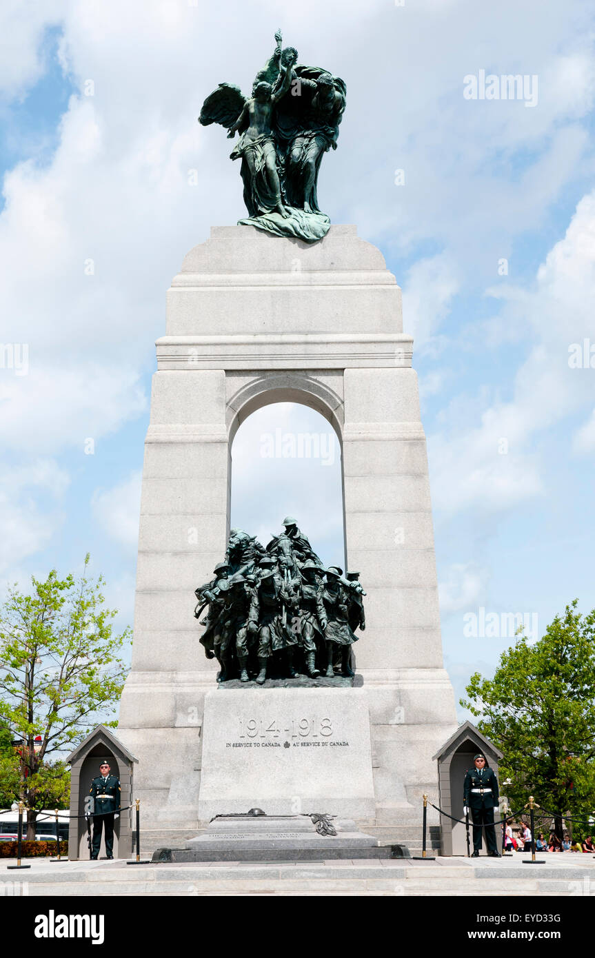 Ceremonial guards stand ground at the base of the War Memorial & tomb ...