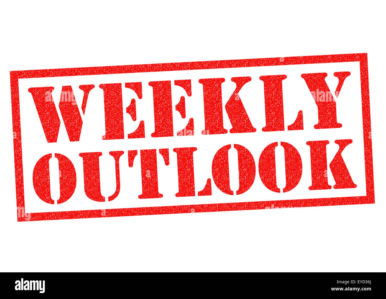 WEEKLY OUTLOOK red Rubber Stamp over a white background Stock Photo - Alamy