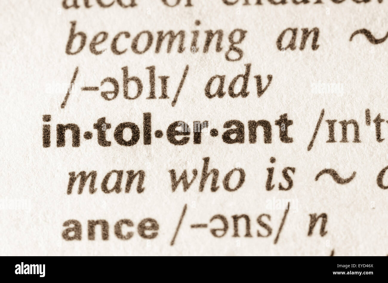 Intolerant hi-res stock photography and images - Alamy