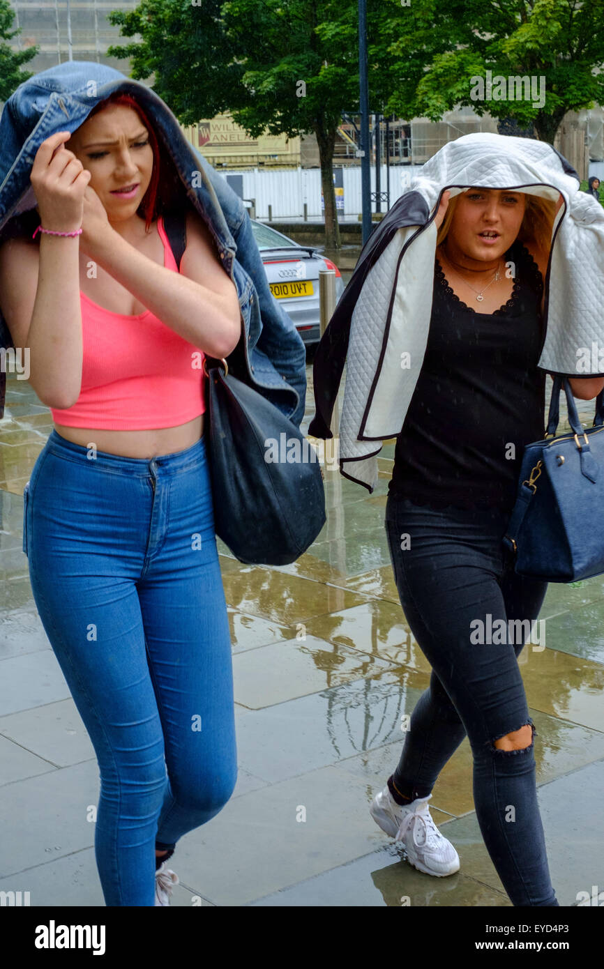Bradford, UK. . A very wet day in the Pennine city of Bradford West ...