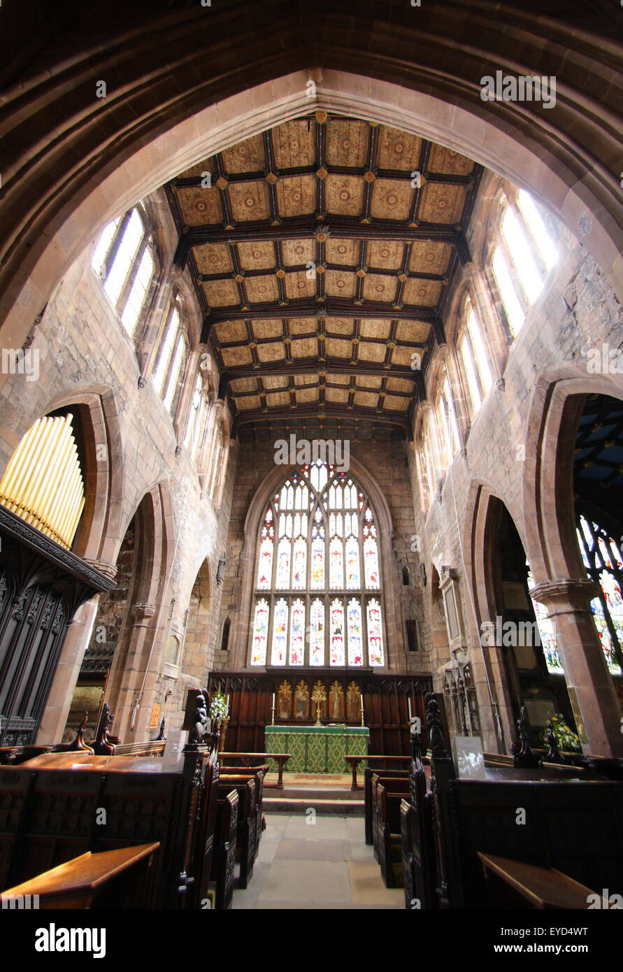 A ceiling inside Rotherham Minster, South Yorkshire, England UK Stock ...