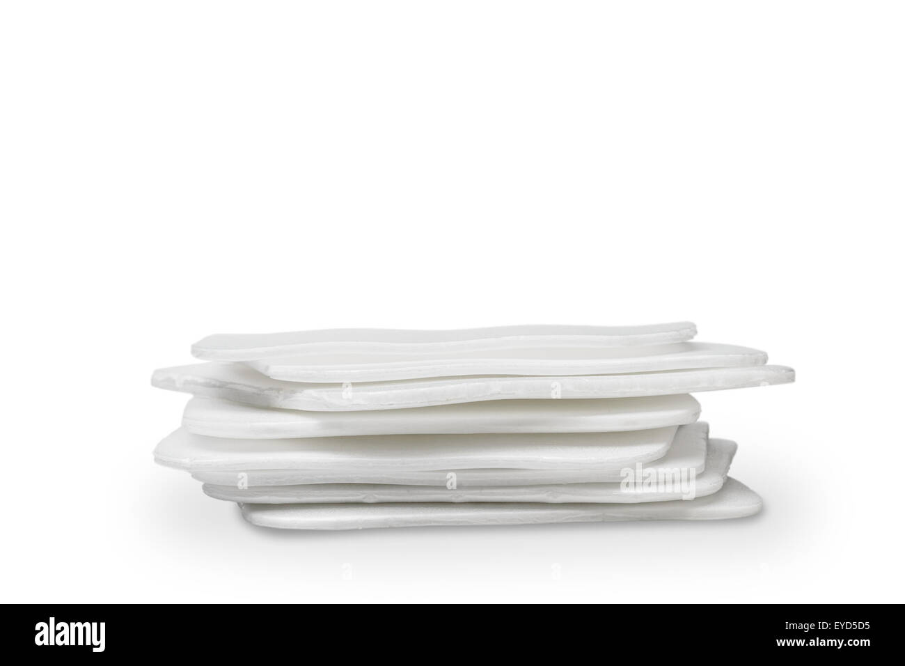 Pile of flat white foam trays isolated on white background Stock Photo ...