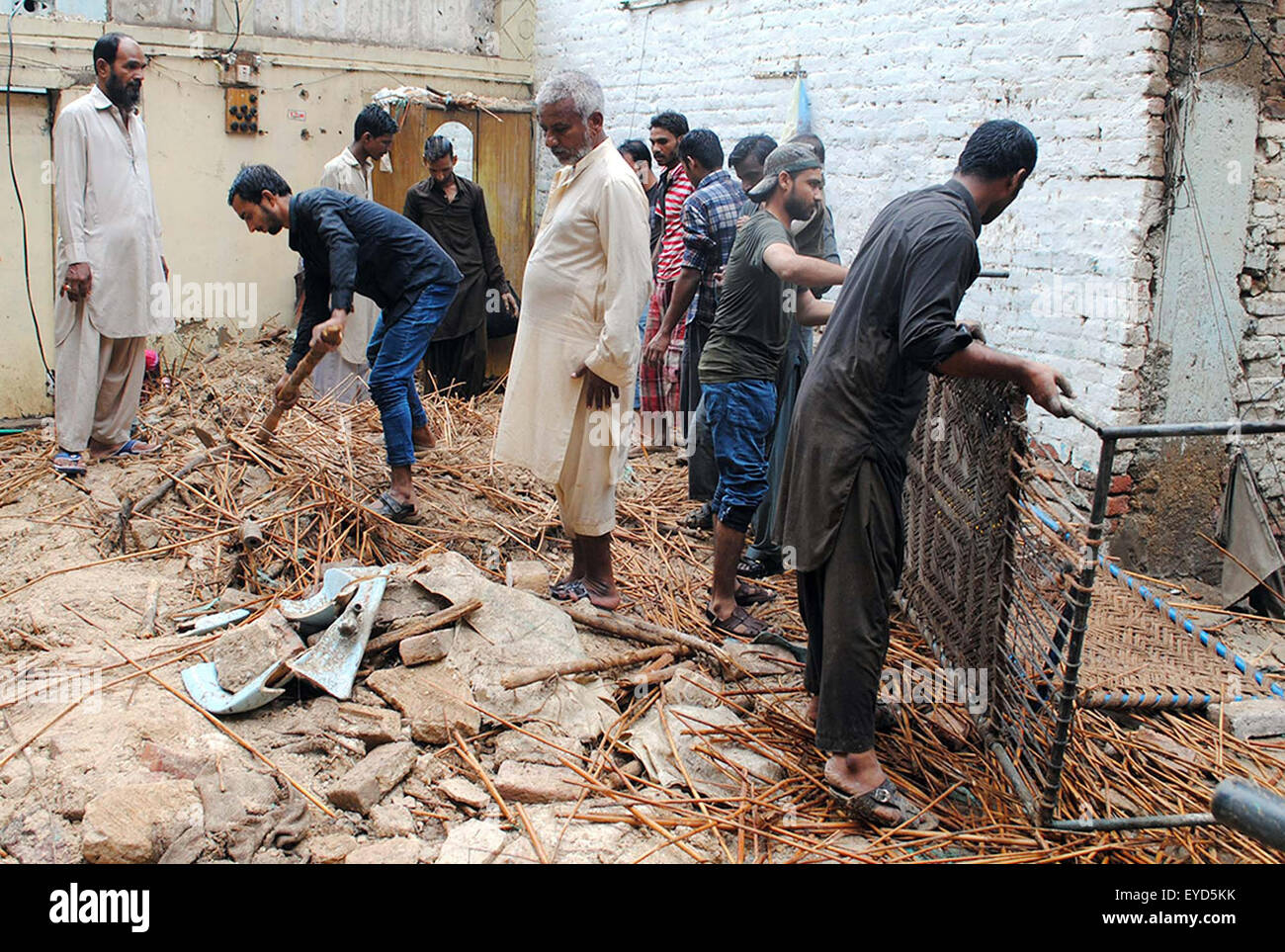 View of destruction after heavy downpour of monsoon season, in ...