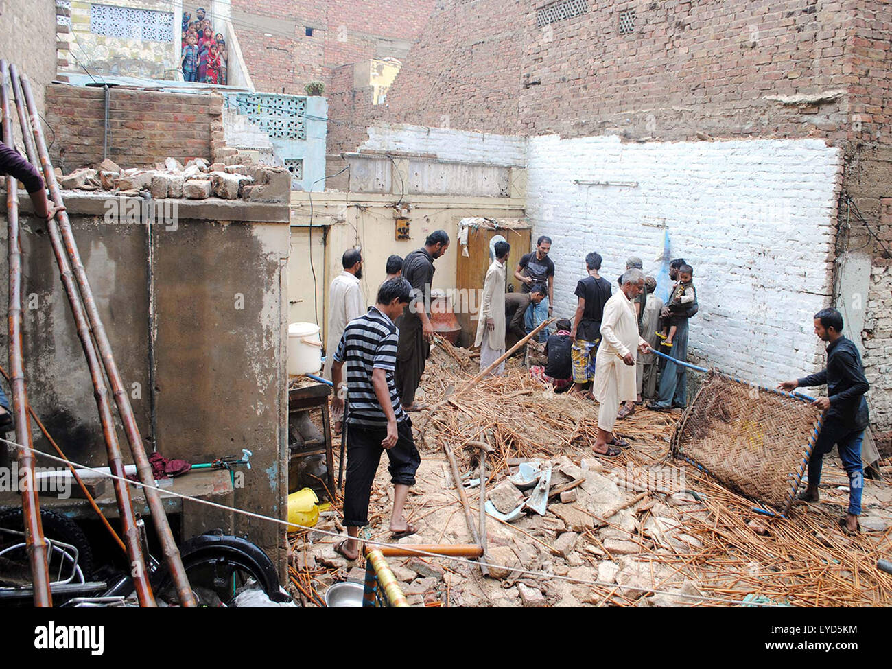 View of destruction after heavy downpour of monsoon season, in ...