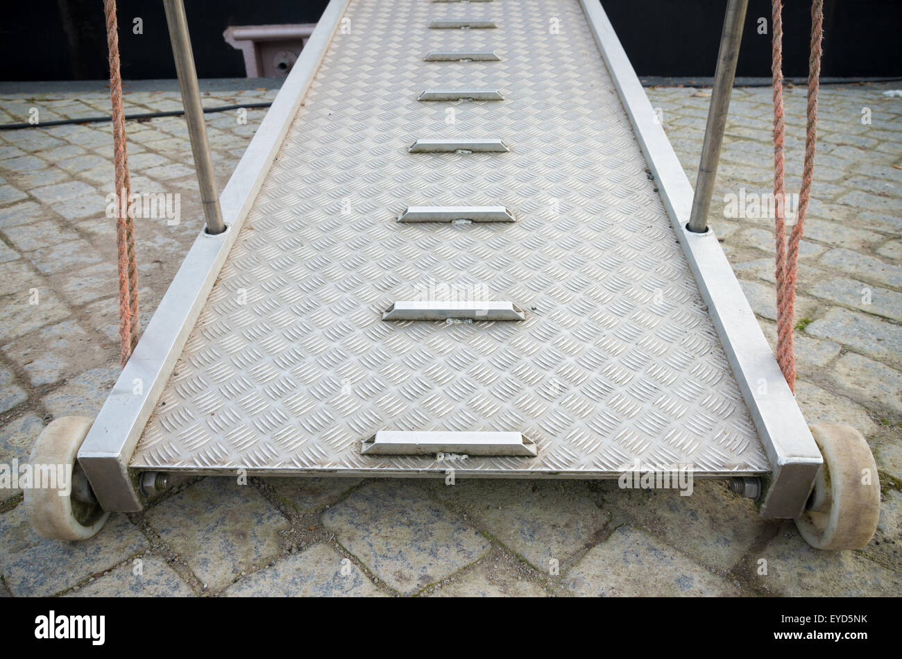 metal gangway between quay and ship Stock Photo - Alamy