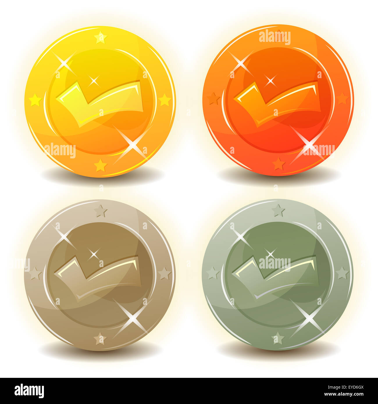 Illustration of a set of glossy and bright cartoon okay sign and ...