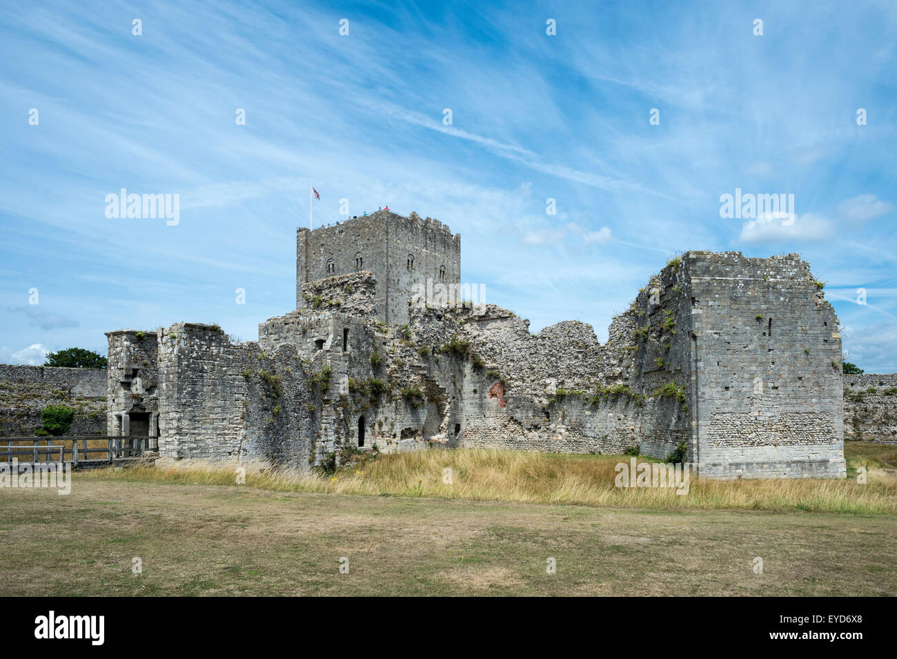 Portchester Castle, medieval fortress in Portsmouth Harbour, UK Stock ...