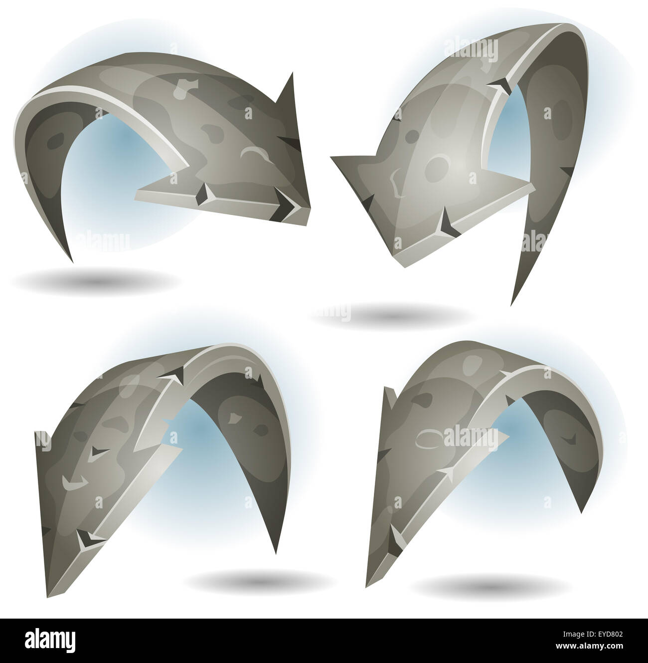 Illustration of a set of funny cartoon design stone and rock sharp ...