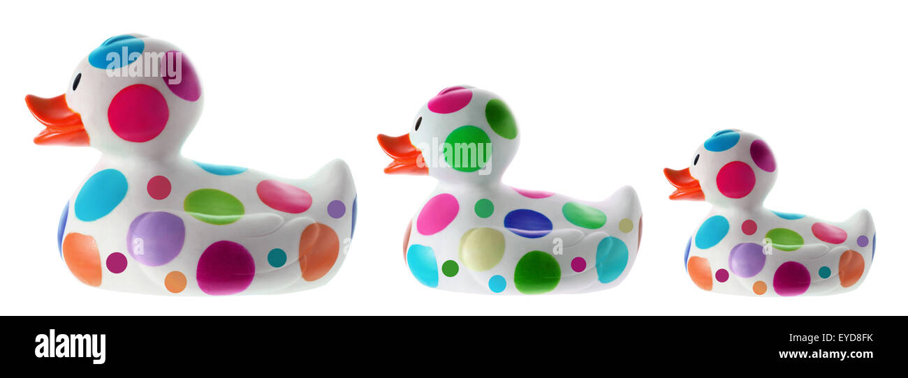 Rubber Ducks with Color Spots Stock Photo - Alamy