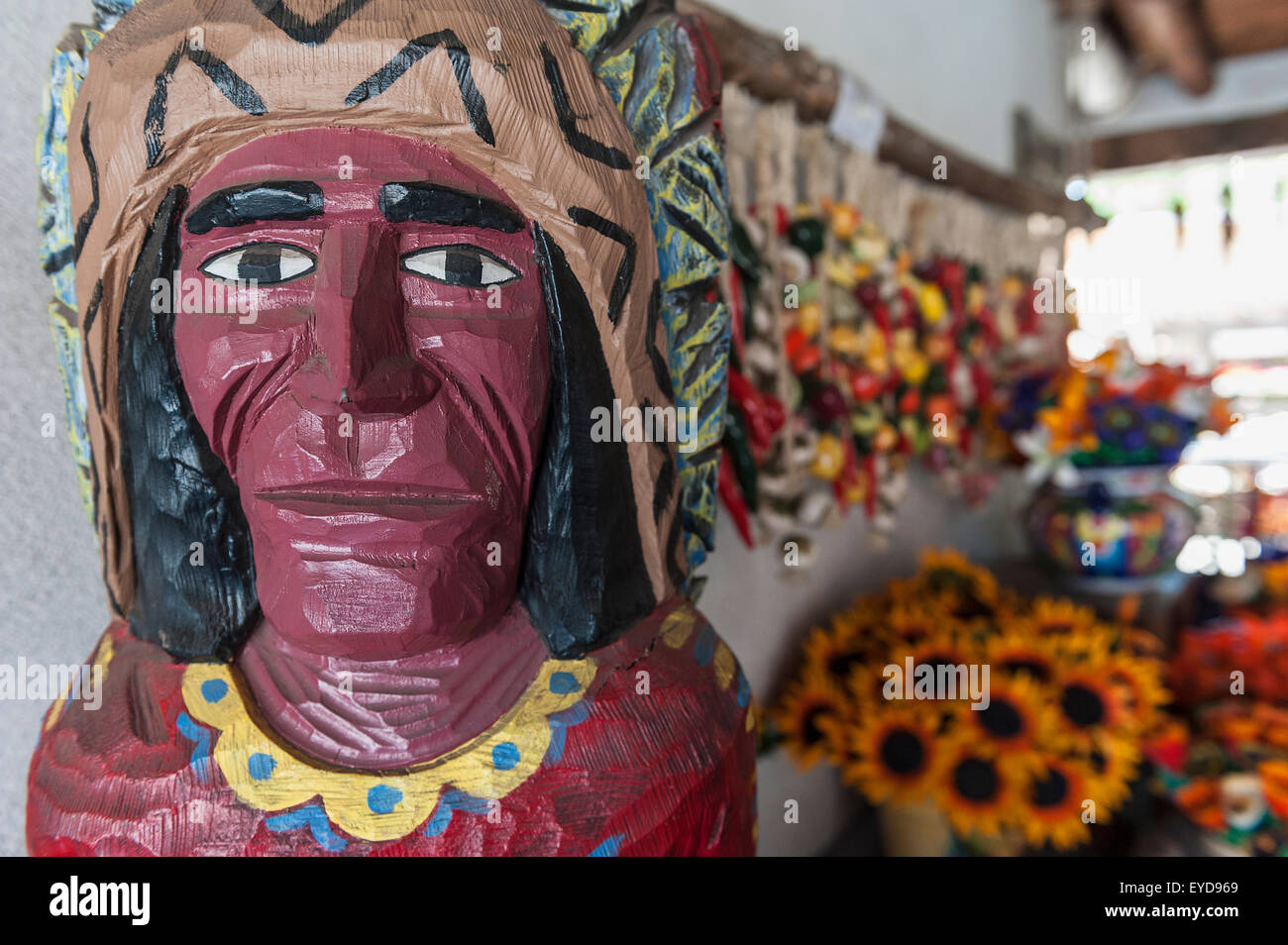 Native American Indian Statue, Santa Fe, New Mexico, Usa Stock Photo ...