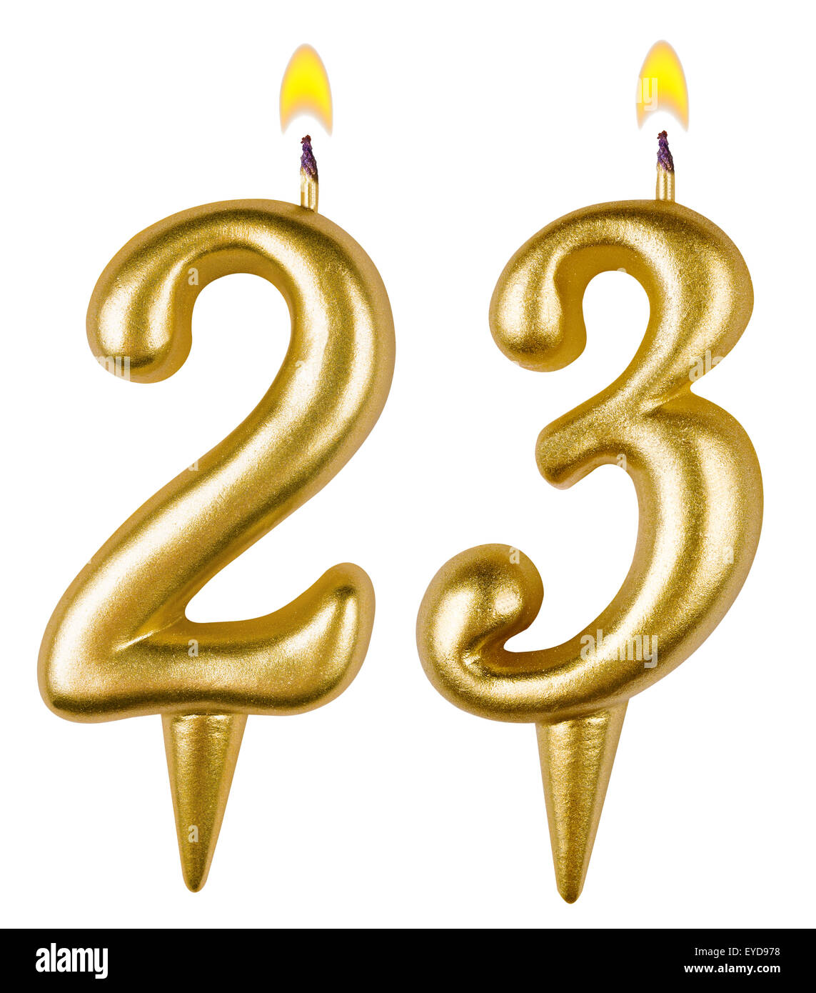 Birthday candles number twenty three isolated on white Stock Photo - Alamy