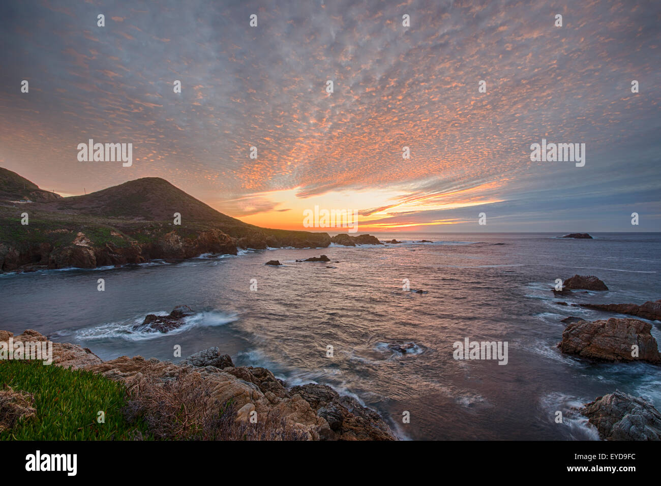 An explosive Big Sur Sunset Stock Photo - Alamy
