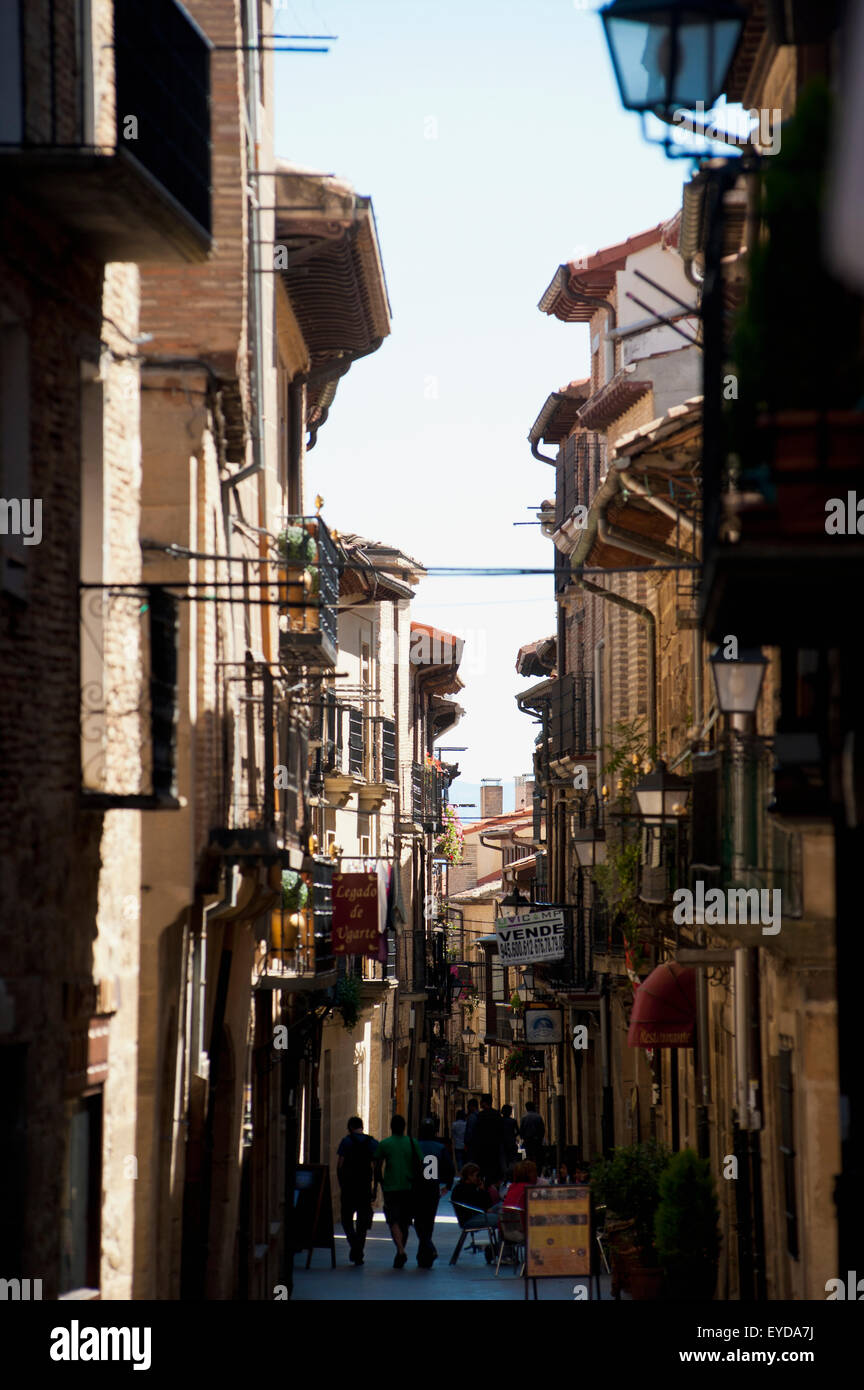 Narrow Street In The Medieval Village Of Laguardia, Basque Country ...