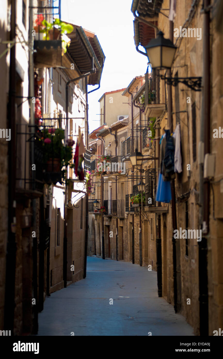 Narrow Street In The Medieval Village Of Laguardia, Basque Country ...