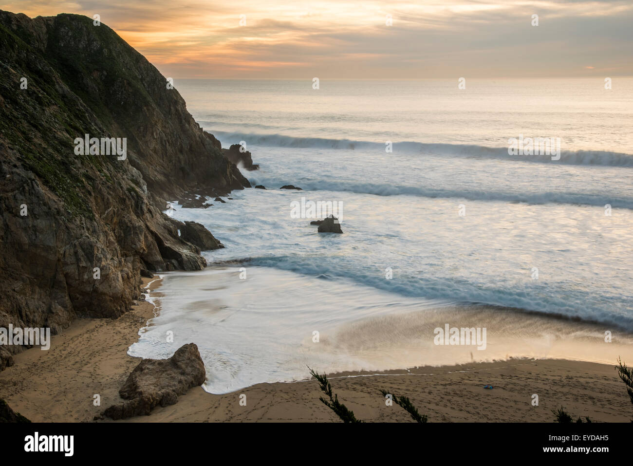 The beach at Gray Whale Cove in California Stock Photo - Alamy