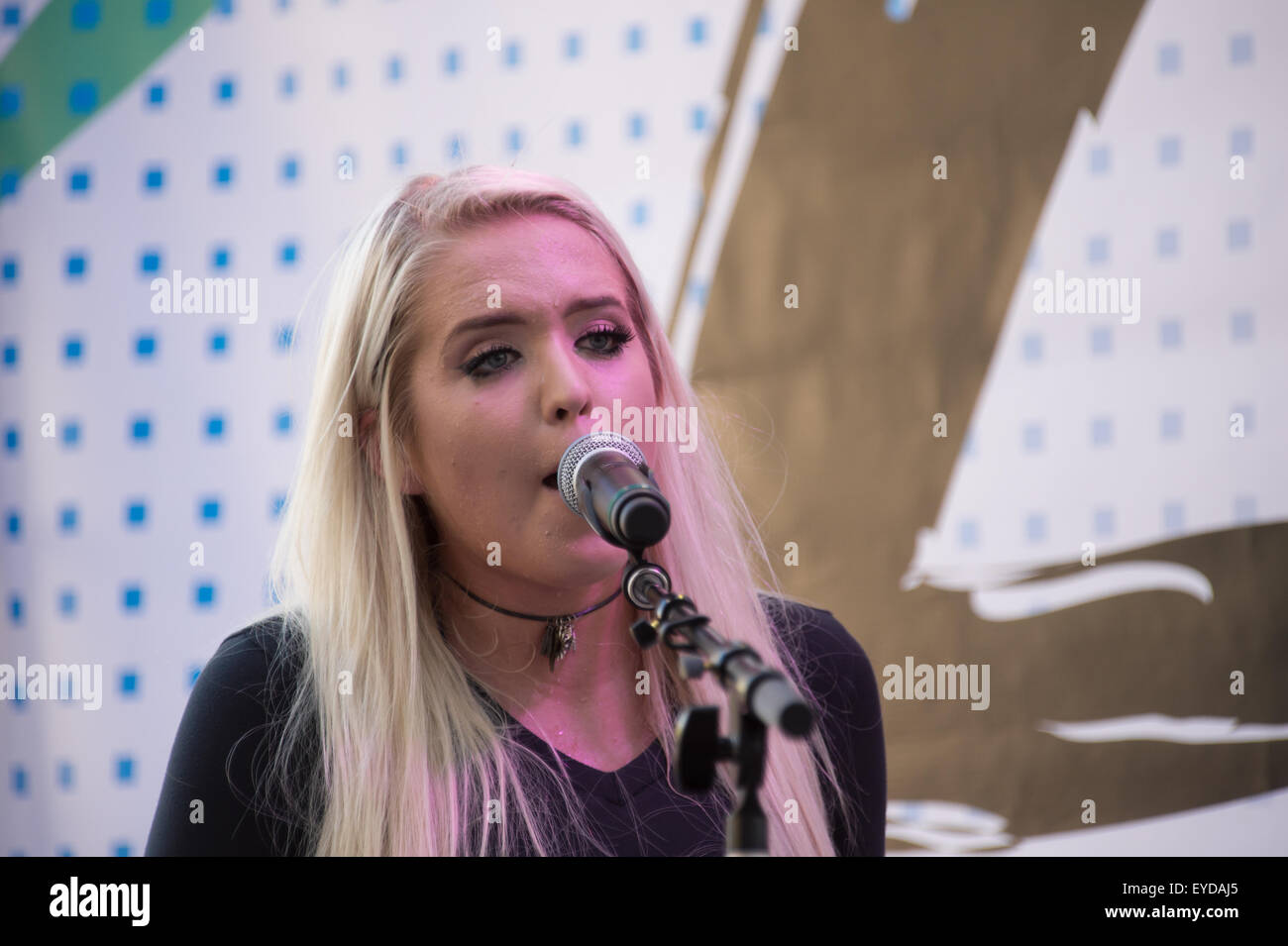 Anaheim, CA – June 23: Singer Macy Kate performs at VidCon 2015 at the ...