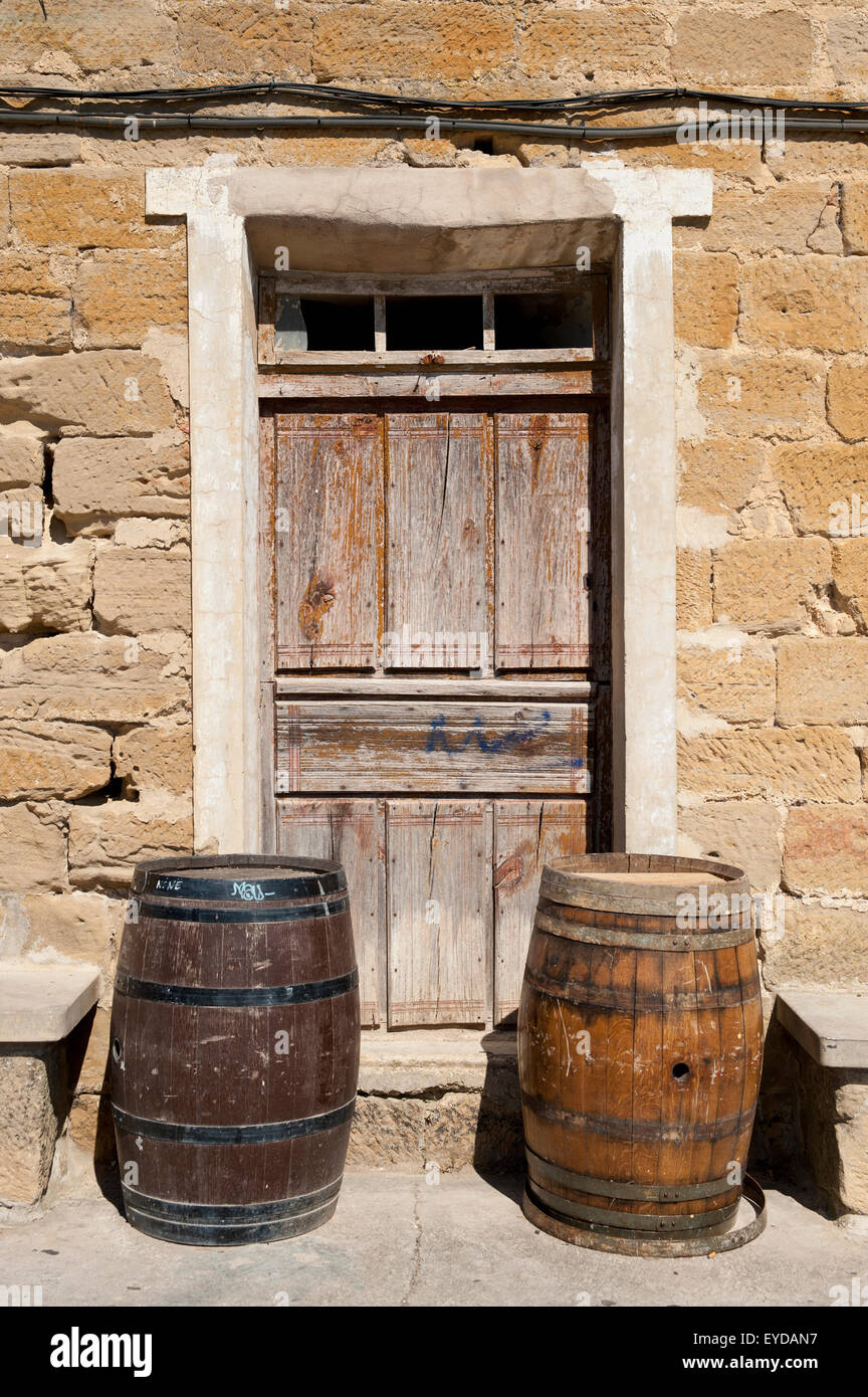 Old Door And Barrels, Laguardia, Basque Country, Spain Stock Photo - Alamy