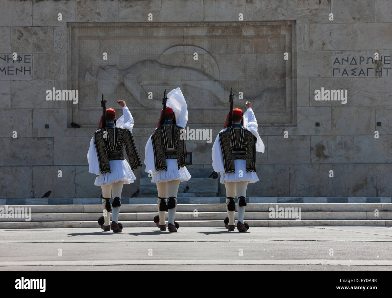Tsoliades arriving to change the sentry stand at the Unknown soldier ...
