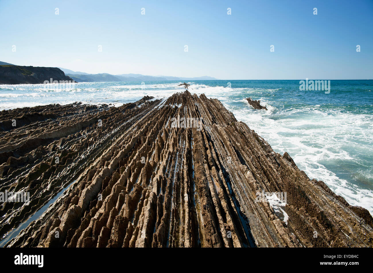 Sedimentary Rocks Known As Flysch In Itzurun Beach, Zumaia, Basque ...