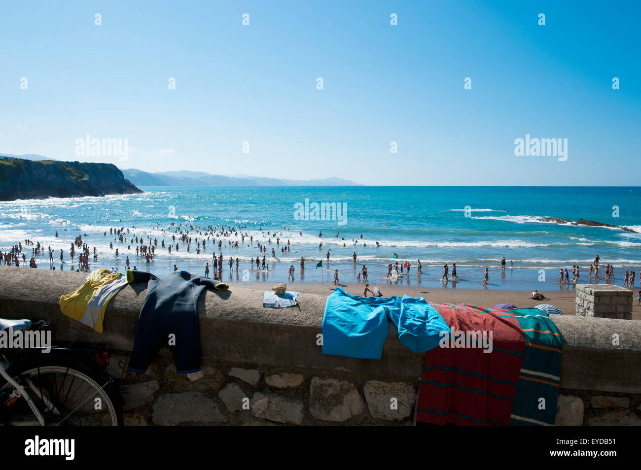 People At Itzurun Beach, Zumaia, Basque Country, Spain Stock Photo - Alamy