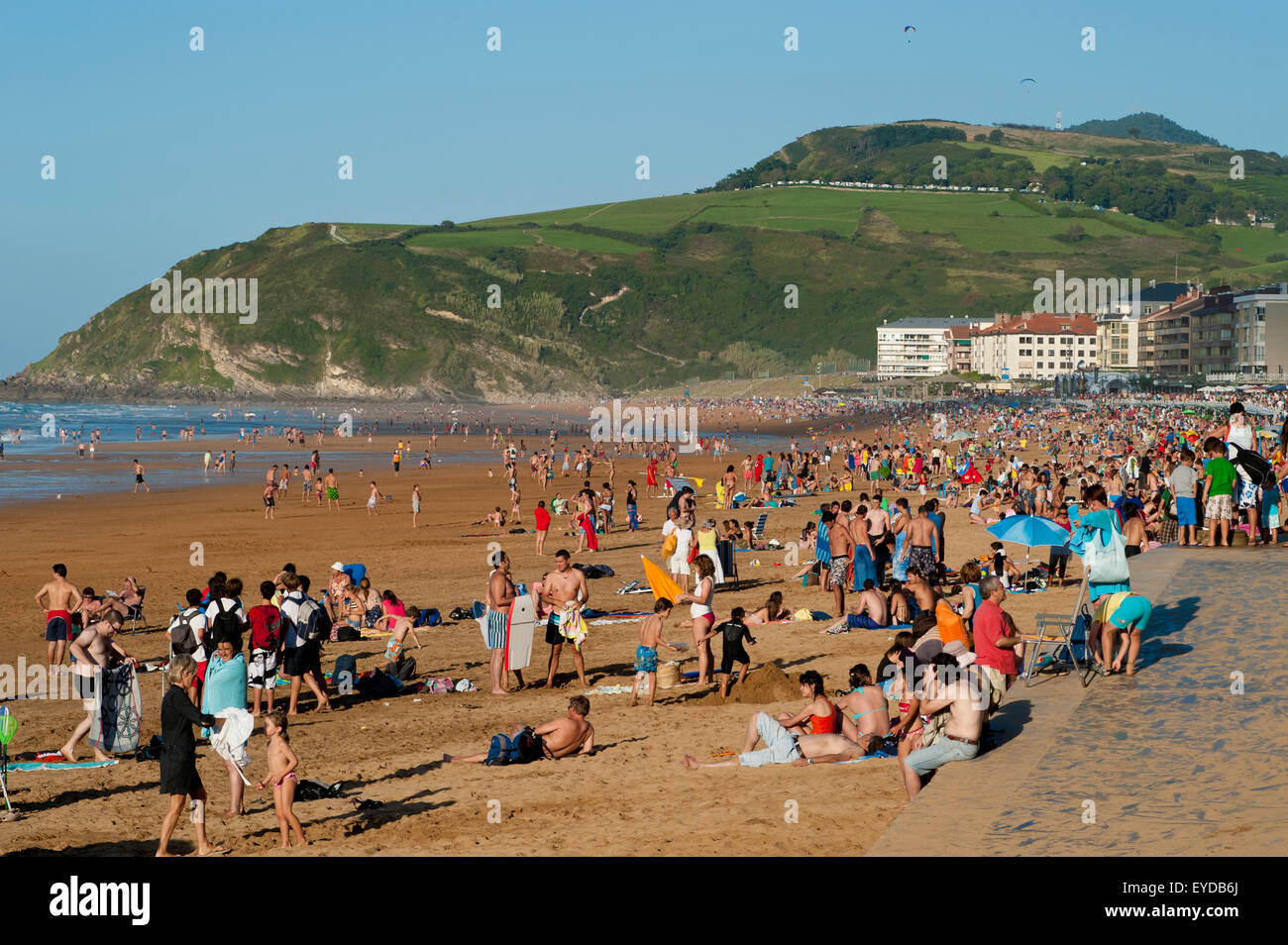 Sunbathing On The Beach, Zarautz, Basque Country, Spain Stock Photo - Alamy
