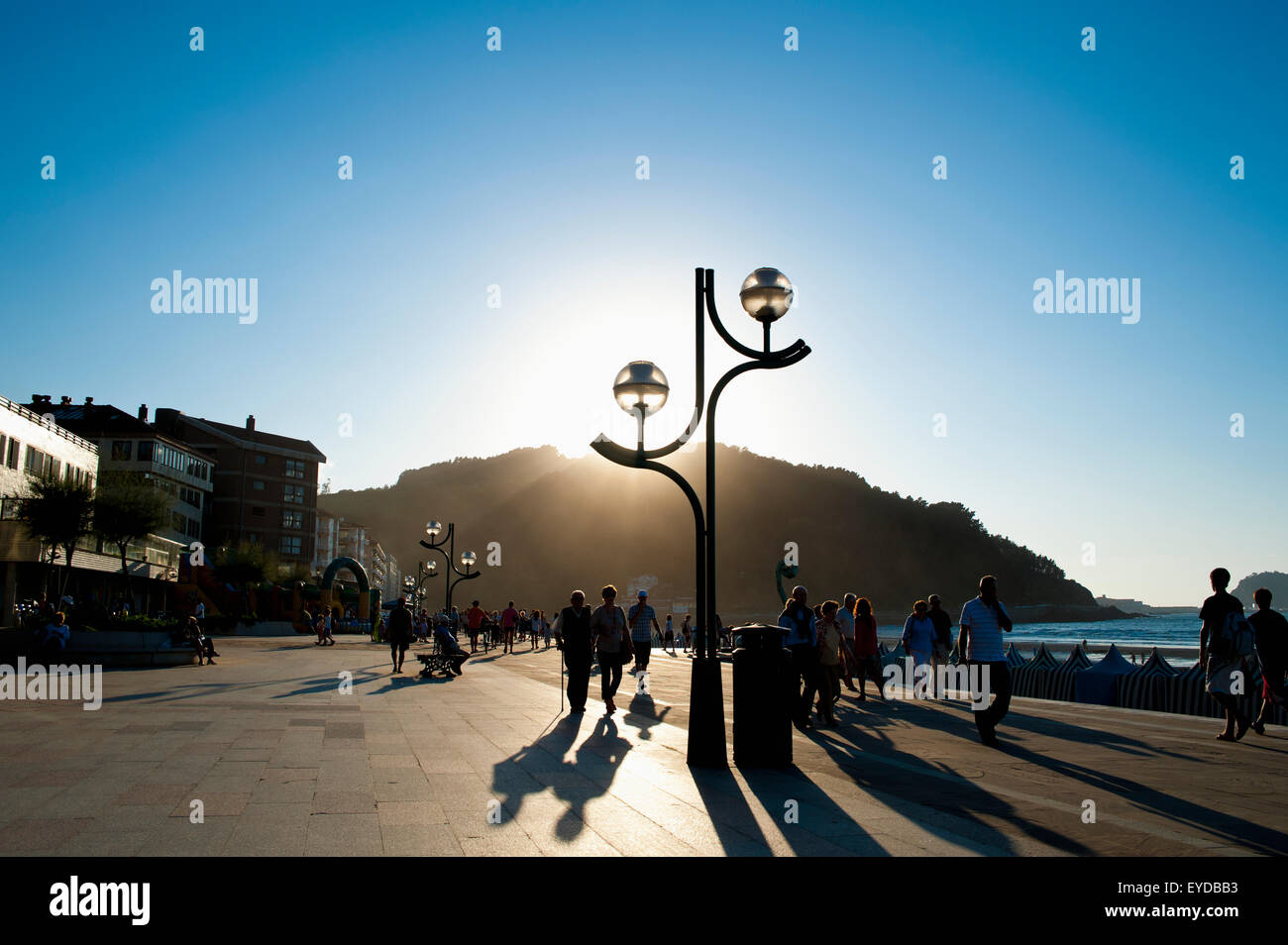 Sunset In Zarautz, Basque Country, Spain Stock Photo - Alamy