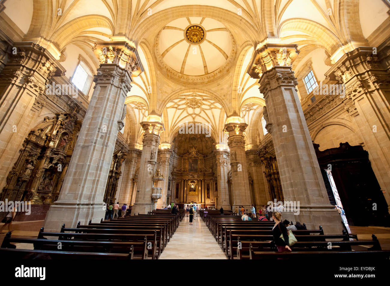 Interior Of Santa Maria Church, San Sebastian, Basque Country, Spain ...