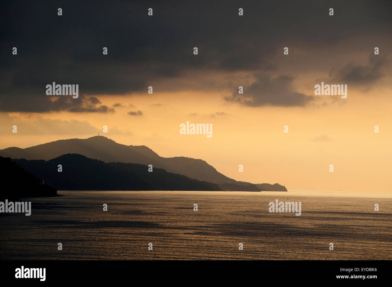 Sunset From Mirador De La Hilandera, Deba, Basque Country, Spain Stock ...