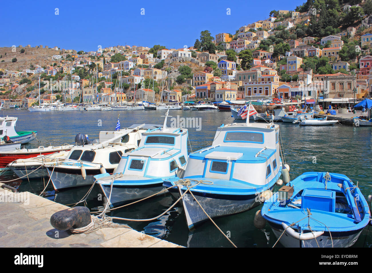 Harbour, Symi island, Greece Stock Photo - Alamy